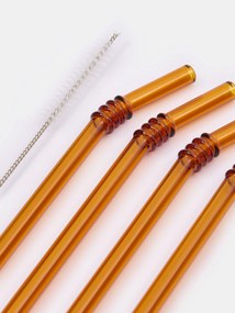 Sinsay - Sada skleněných brček s čisticím kartáčkem 5 pack - vícebarevná