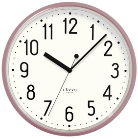 LAVVU Nástěnné Růžové hodiny PASTELS SWEEP - 3 ROKY ZÁRUKA ⌀29,5cm LCS3003