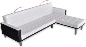 Sedačka ve tvaru L umělá kůže bílá 244329