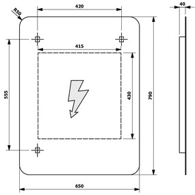 Sapho SENFINECO zrcadlo s LED osvětlením 65x79cm, 3D efekt SF115