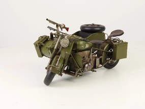 Plechový model - Armádní motocykl URAL s postranním vozíkem