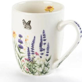 Sada porcelánových hrnků LEVANDULE A MOTÝLI v dárkové krabičc 350 ml 2 ks