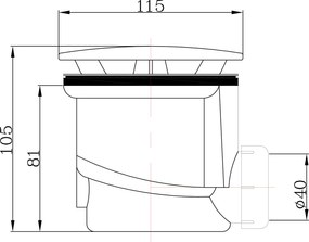Aqualine vaničkový sifon průměr otvoru 90 mm DN40 krytka ABS/chrom PF408 Koupelny Bernold