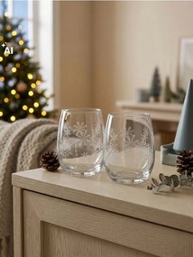 Sinsay - Vánoční sklenice s potiskem sněhových vloček 2 pack - clear