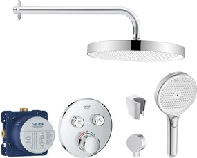 SANITINO - Sprchový set s termostatem a tělesem pod omítku Grohe, příslušenství kielle, chrom SANI21GKK001