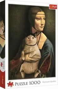Trefl - Puzzle - Dáma s kočkou / 1000 dílků / 68.3 x 48 cm / věk 12+