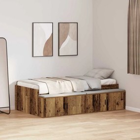 Rám postele se dveřmi Staré dřevo 80 x 200 cm Kompozitní dřevo 3335203