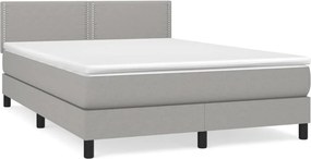 Box spring postel s matrací světle šedá 140 x 200 cm textil 3139977
