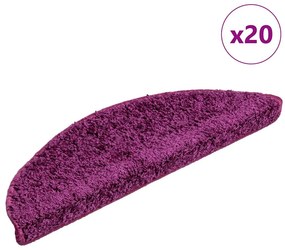 Schodové rohože 20 ks 56 x 17 x 3 cm fialové půlkulaté 3365842