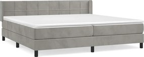 Box spring postel s matrací světle šedá 200x200 cm samet 3130979