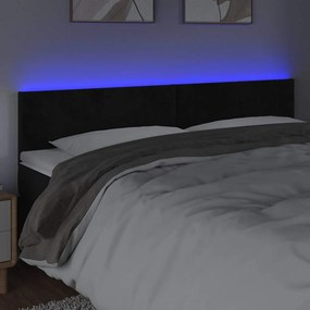 Čelo postele s LED černé 160x5x78/88 cm samet 3121388