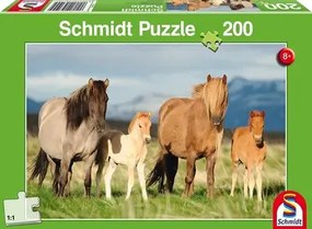 SCHMIDT Puzzle Koňská rodina / 200 dílků / 43,2 × 29,1 cm