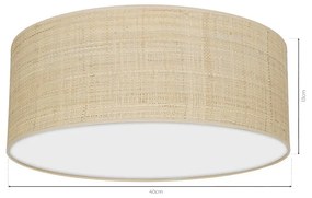 Stropní svítidlo Marshall, 1x ratanové stínítko, (bílé plexisklo), (fi 40cm)