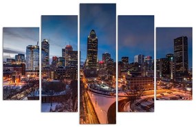 Obraz na plátně pětidílný New York panorama města USA - 100x70 cm