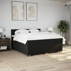 Box spring postel s matrací černá 180x200 cm textil 3285969