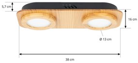 Lindby Joren LED bodovka dřevo dva zdroje kulaté