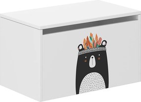 Wooden Toys KONTEJNER NA HRAČKY MEDVÍDEK ČERNOBÍLÝ