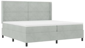 Postel s boxspringem s matrací Světle šedá 200 x 200 cm samet 3341972