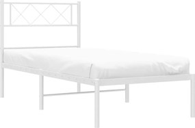 vidaXL Kovový rám postele s čelem 80 x 200 cm [372317] Barva: Bílá