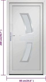 vidaXL Vchodové dveře 88 x 200 cm PVC [3187921] Barva: antracitová