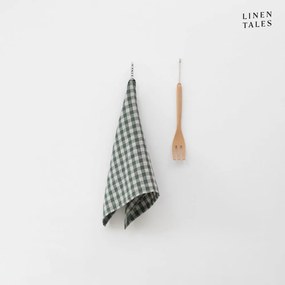Lněná utěrka 45x65 cm Forest Green Gingham – Linen Tales