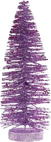X-MAS Dekorační jedle třpytivá 28 cm - fialová