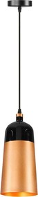 Toolight Fox B, závěsná lampa 1xE27 APP196-1CP, černá-růžové zlato, OSW-00177