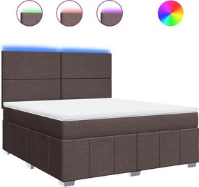 Box spring postel s matrací tmavě hnědá 180x200 cm textil 3294043