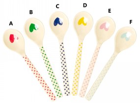 rice Melaminová lžička Tea Spoon Heart Typ C, multi barva, melamin