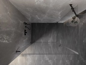 Mexen Lunar-B, výklopný sprchový kout levý 80 x 70 cm, 8mm čiré sklo, černý profil, 832-080-070-70-00-L