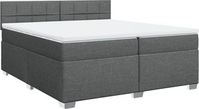 Box spring postel s matrací tmavě šedá 200x200 cm textil 3285996