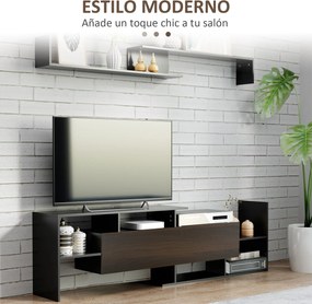 HOMCOM Sada nábytku do obývacího pokoje - Stojany na TV pro TV do 165 cm nebo konzole pro TV do 102 cm se stojanem na TV 153,6x25x42 cm a nástěnnou p…