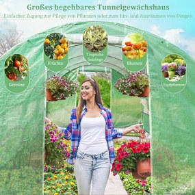 Costway Velký průchozí tunel Greenhouse – 600 × 300 × 200 cm, zelený