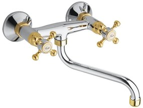 Sapho Antea 3062 dřezová baterie nástěnná 150 mm kohoutková chrom / zlato