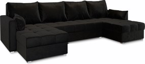 PRM Rohová sedačka NIVA do U, 298 cm Barva látky: Černá (Kronos 07)