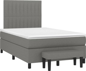 Box spring postel s matrací tmavě šedá 120x200 cm textil 3136742