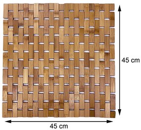 Předložka do koupelny Bambo Duckboard, 45x45 cm, hnědá