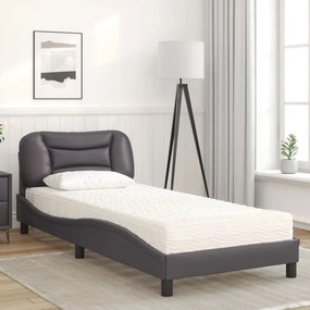 Postel s matrací Hvar šedá 80 x 200 cm umělá kůže 3208685
