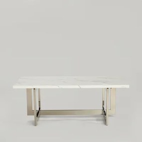 Konferenční stolek s mramorovou deskou ENALOPS stříbrný