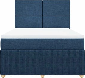 Box spring postel s matrací modrá 140x200 cm textil 3292078