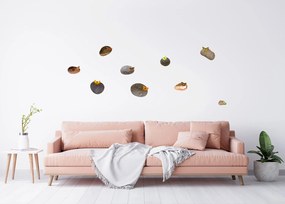 Samolepka na zeď Kameny s Motýly | 42.5 x 65 cm | DSM3436