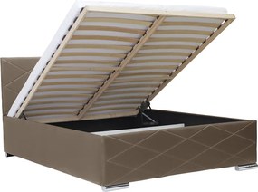 Čalouněná postel s úložným prostorem a matrací KRE 120x200 cm Hnědý