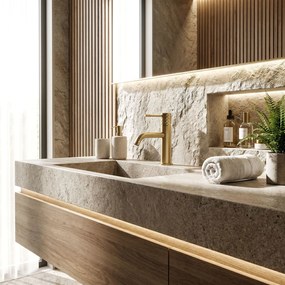 Rea Lungo Diamond, umyvadlová baterie h-190, zlatá matná, REA-B9843