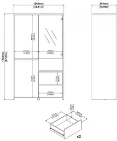 Tvilum Vitrína Nerea 317 jackson hickory/bílý lesk