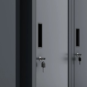 Šatní skříň pro zaměstnance 4dílná hluboká antracitová, 800x1800x600 mm: KACPER D600
