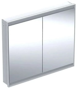 Geberit ONE - Zrcadlová skříňka s LED osvětlením, 105x90x15 cm, 2 dvířka, vestavná, hliník 505.804.00.1