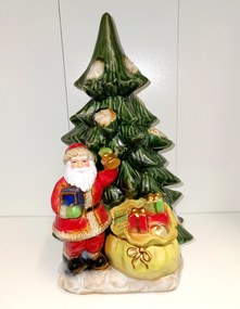 Vánoční soška porcelánový strom se Santou Clausem 38cm VÁNOCE BRANDANI
