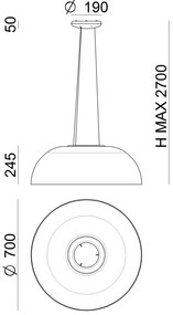 Stilnovo 8892 Demì, designové závěsné svítidlo, 33W LED 3000K stmívatelné phase-cut, prům. 70cm