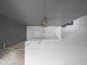 Mexen Velar L, 2-křídlová posuvná vanová zástěna 80 x 150 cm, 8mm čiré sklo, zlatý matný profil, 896-080-003-01-55