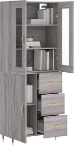 Skříň highboard šedá sonoma 69,5 x 34 x 180 cm kompozitní dřevo 3198455